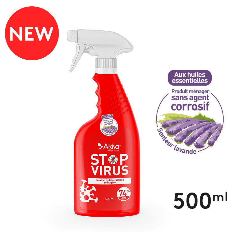 Spray Désinfectant Stop Virus 500ml - Colis de 12pcs | AkivaPRO